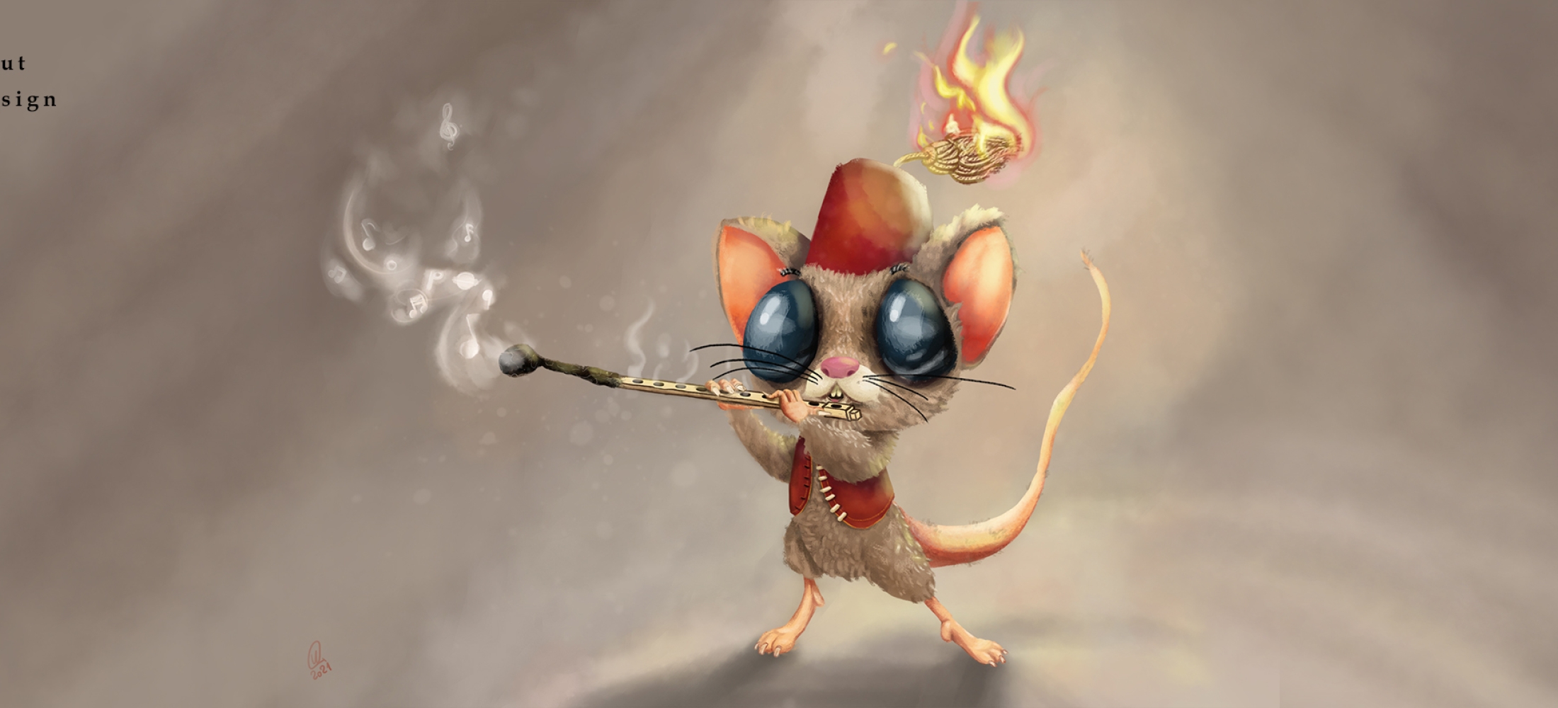 Mouse playing the flute - Victor Velut